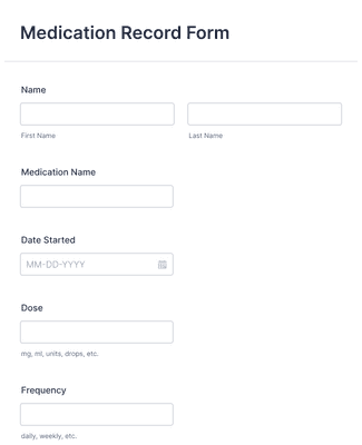 Medication Record Form Template | Jotform