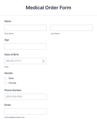 Medical Order Form Template | Jotform