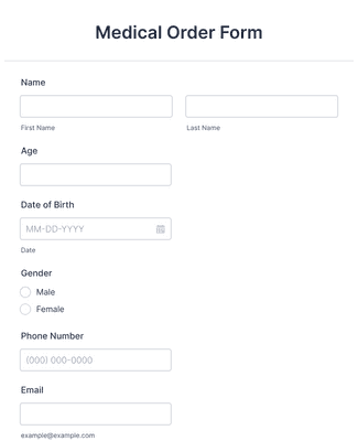 Medical Order Form Template | Jotform