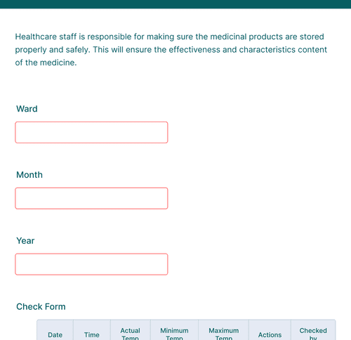 Medicines Fridge Check Form Template | Jotform