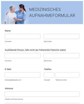 Medizinisches Aufnahmeformular Formularvorlage | Jotform
