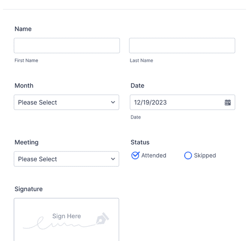 Meeting Attendance Record Form Template | Jotform