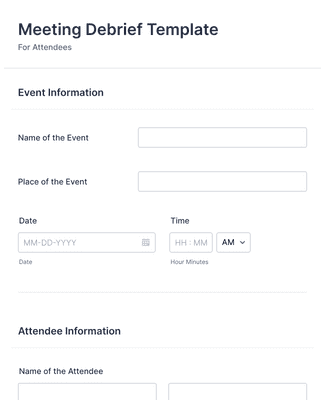 Meeting Debrief Template Form Template | Jotform
