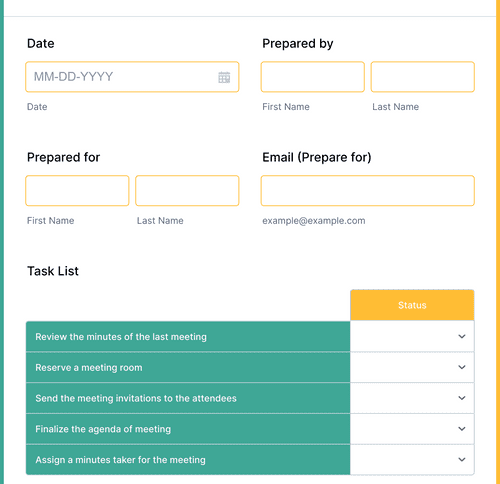 Meeting Plan Checklist Form Template | Jotform