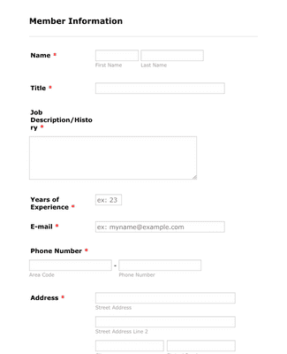 Member Application Form Template | Jotform