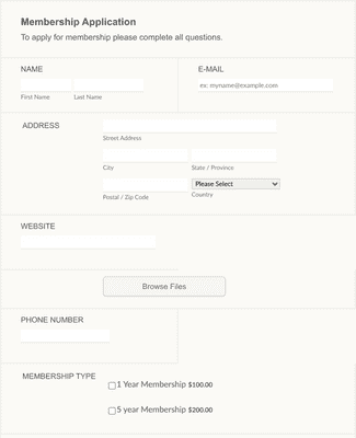 Membership Application Form for Association Form Template | Jotform
