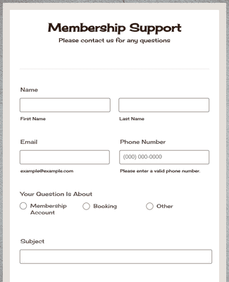 Membership Support Form Template | Jotform