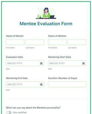 Mentee Evaluation Form Template | Jotform