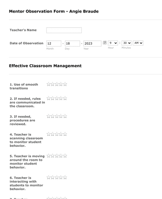 Mentor Observation Form Template | Jotform