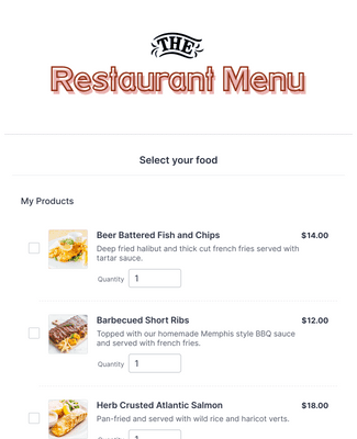 Menu Order Form Template | Jotform