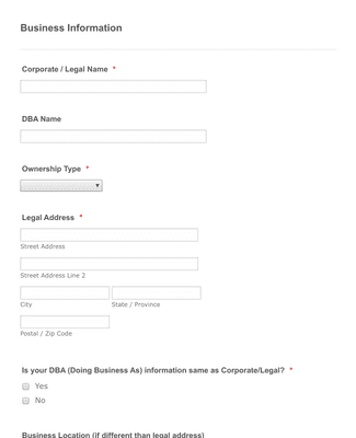 Merchant Application Form Template | JotForm