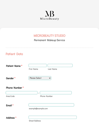MICROBEAUTY STUDIO PMU Form Template | Jotform