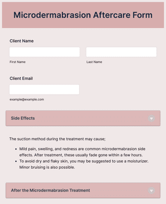Microdermabrasion Aftercare Form Template | Jotform