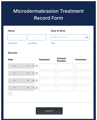 Microdermabrasion Treatment Record Form Template | Jotform