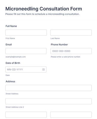 Microneedling Consultation Form Template | Jotform