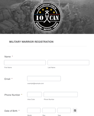 Miliitary Warrior Registration Form Template | Jotform