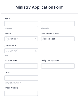 Ministry Application Form Template | Jotform