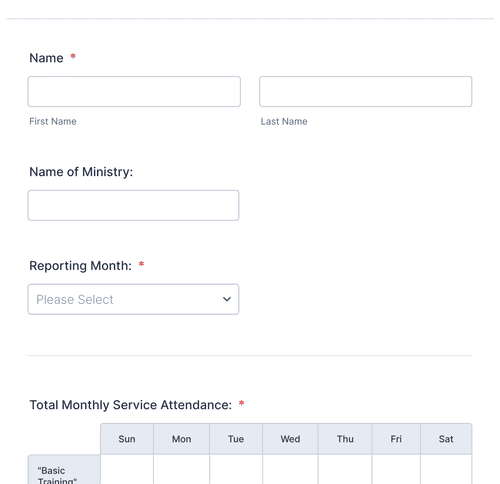 Ministry Leader Monthly Report Form Template | Jotform