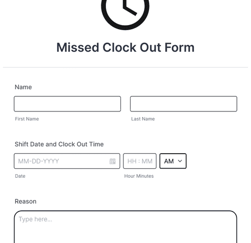 Missed Clock Out Form Template | Jotform