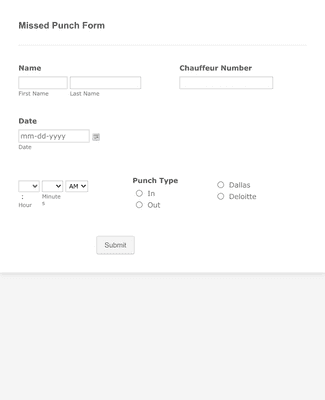 Missed Punch Form Template | Jotform