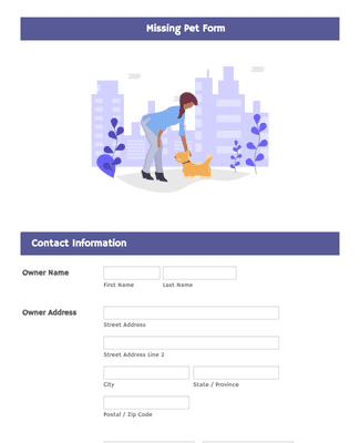 Missing Pet Form Template | Jotform