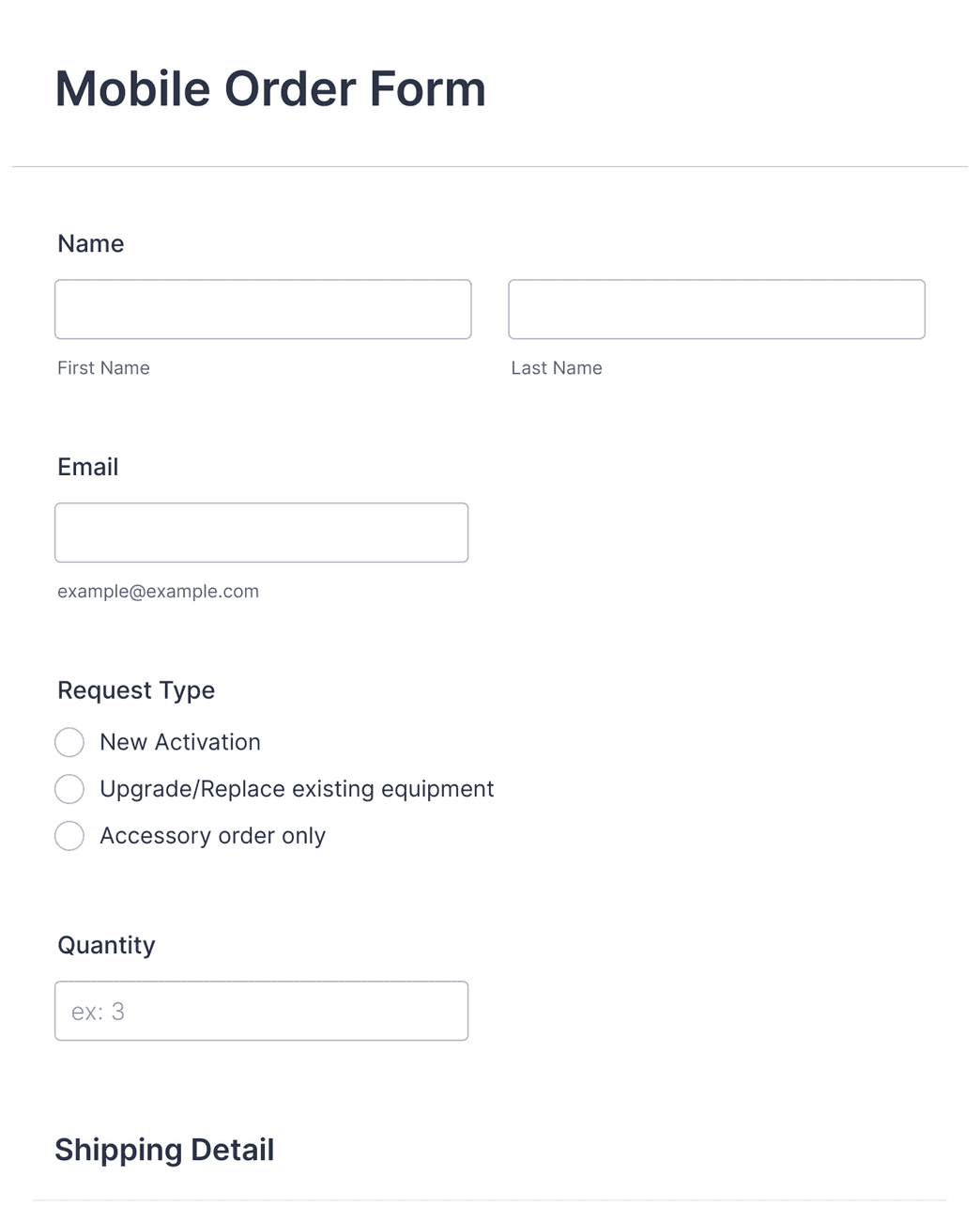 Mobile Order Form Template | Jotform