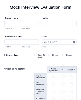 Mock Interview Evaluation Form Template | Jotform