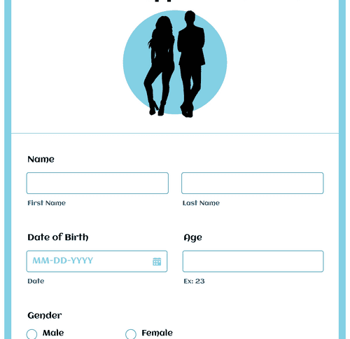 Model Call Application Form Template | Jotform
