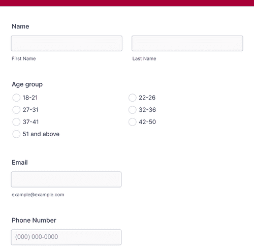 Model Call Questionnaire Form Template | Jotform