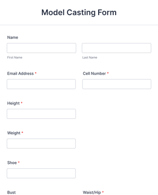 Model Casting Form Template | Jotform