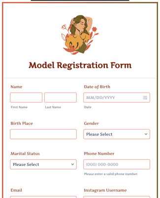 Model Registration Form Template | Jotform