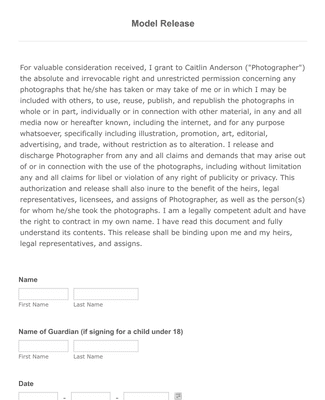 Daycare Photo Release Form Template | JotForm