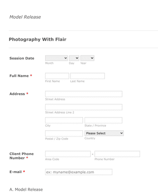 Model Release Consent Form Template | Jotform