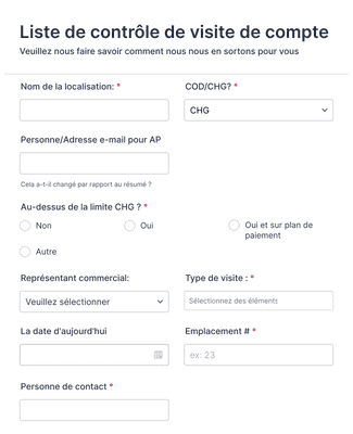 Modèle de rapport de visite client Modèle du formulaire | Jotform