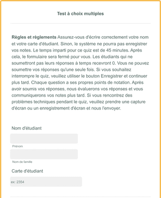 Modèle de test à choix multiples Modèle du formulaire | Jotform