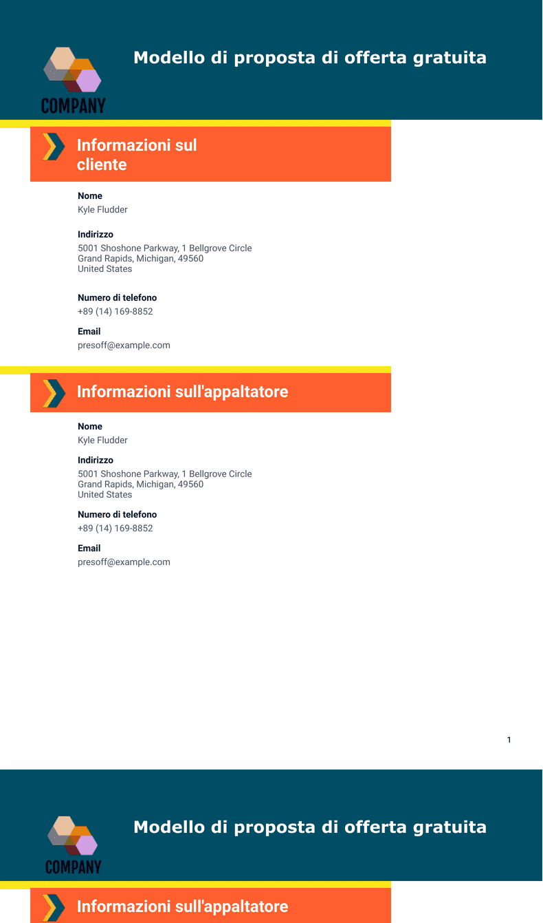 Modello di proposta di offerta gratuita - Template PDF | Jotform
