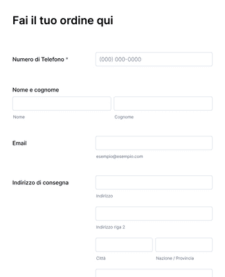 Modulo di Ordine Semplice e Personalizzato Template Modulo | Jotform