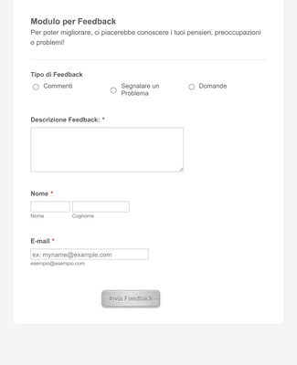Modulo per Feedback Template Modulo | Jotform