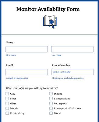 Monitor Availability Form Template | Jotform