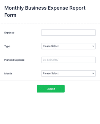 Monthly Business Expense Report Form Template | Jotform