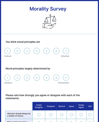 Morality Survey Form Template | Jotform