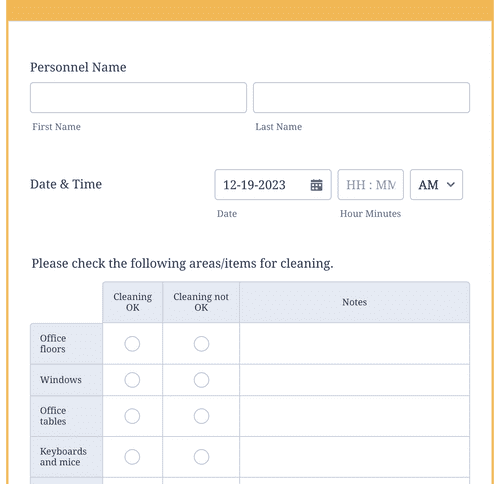 Morning Cleaning Checklist Form Template | Jotform