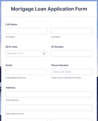 Mortgage Loan Application Form Template | Jotform