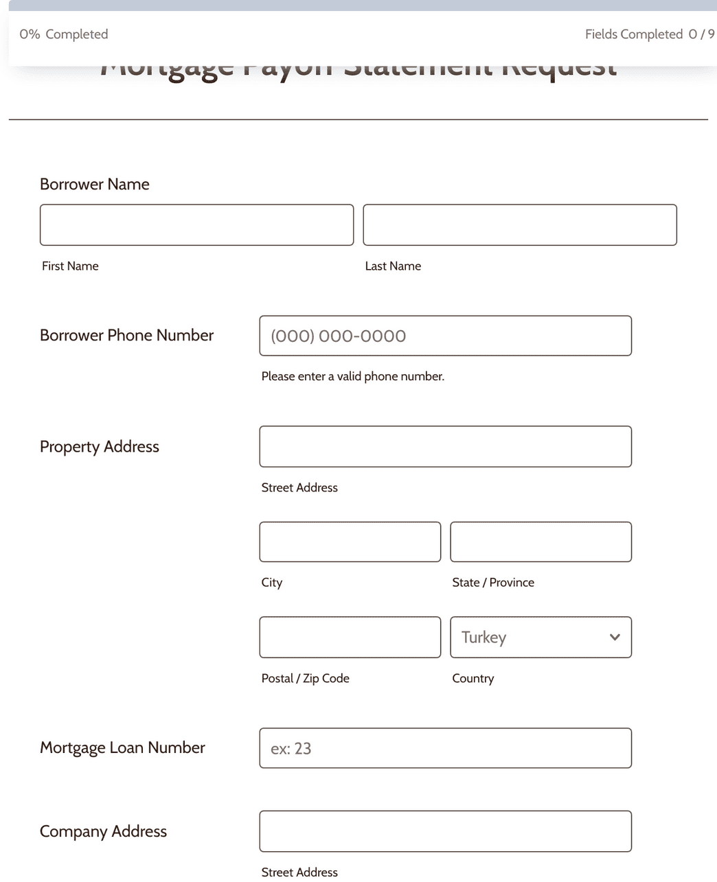 Mortgage Payoff Statement Request Form Template | Jotform