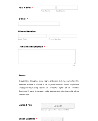 Entry Upload Form Template | Jotform