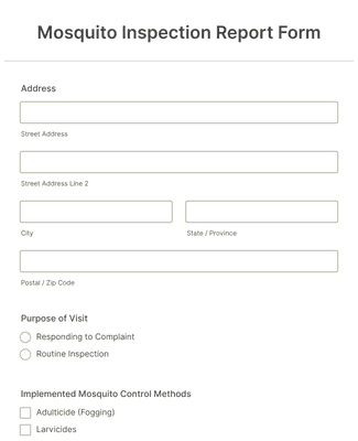 Mosquito Inspection Report Form Template | JotForm