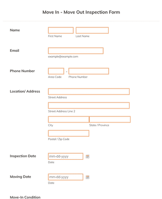 Move In - Move Out Inspection Form Template | JotForm