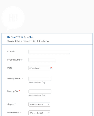 Moving Quote Request Form Template | Jotform