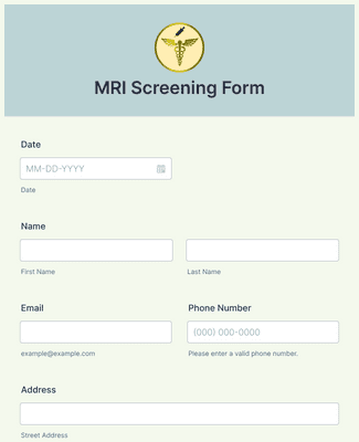 MRI Screening Form Template | Jotform