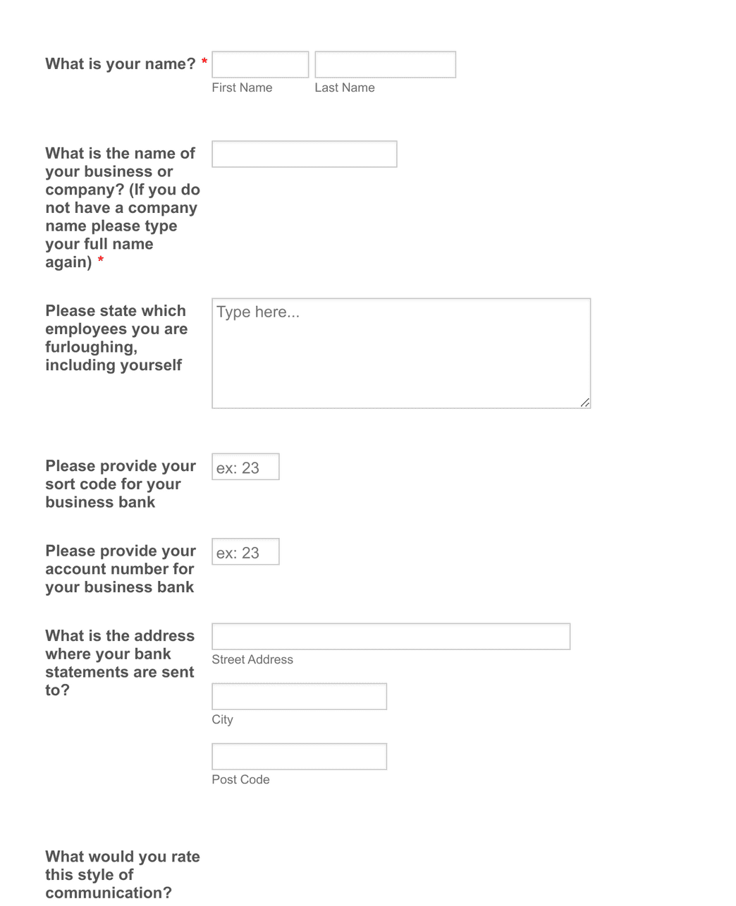 MSF Furlough Confirmation Form Template | Jotform